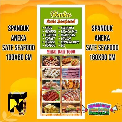 SPANDUK BANNER BACKDROP Aneka Jajanan Atau Bakaran Sate Seafood