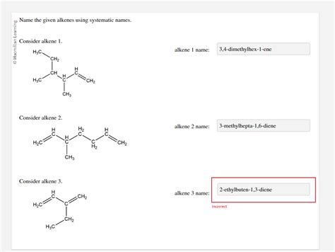 Solved Name The Given Alkenes Using Systematic Names C