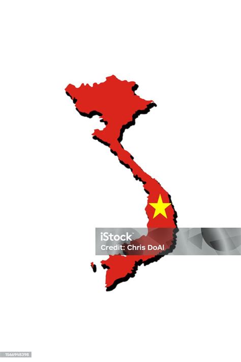 Ilustración De Silueta Del Mapa De Vietnam Con Su Bandera Y Más
