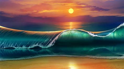 Sunset Wave Wallpapers Bigbeamng