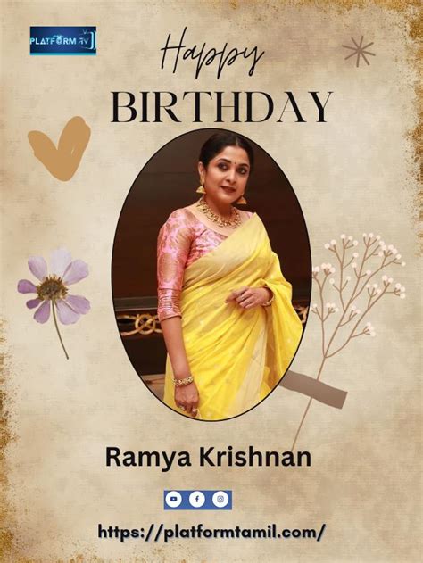 Platform Tamil Happy Birthday Actress Ramya Krishnan Platform Tamil