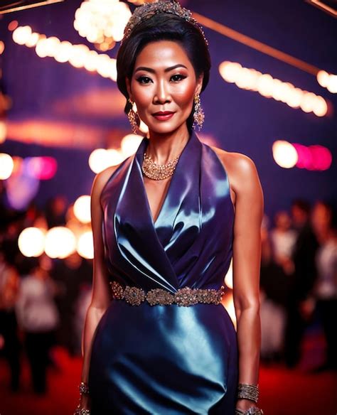 Premium Photo Beautiful Asian Woman At Party Event Generative Ai
