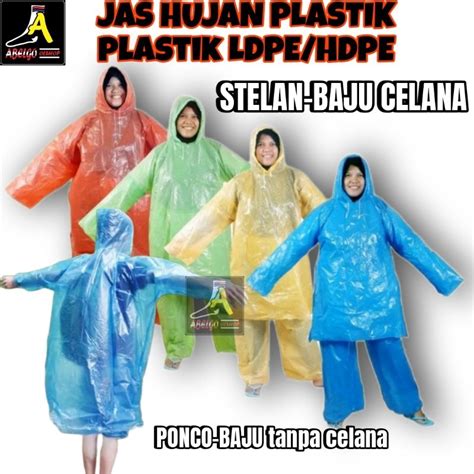 Jual JAS HUJAN LDPE HDPE PLASTIK SETELAN BAJU CELANA TEBAL JAS HUJAN PLASTIK Shopee Indonesia