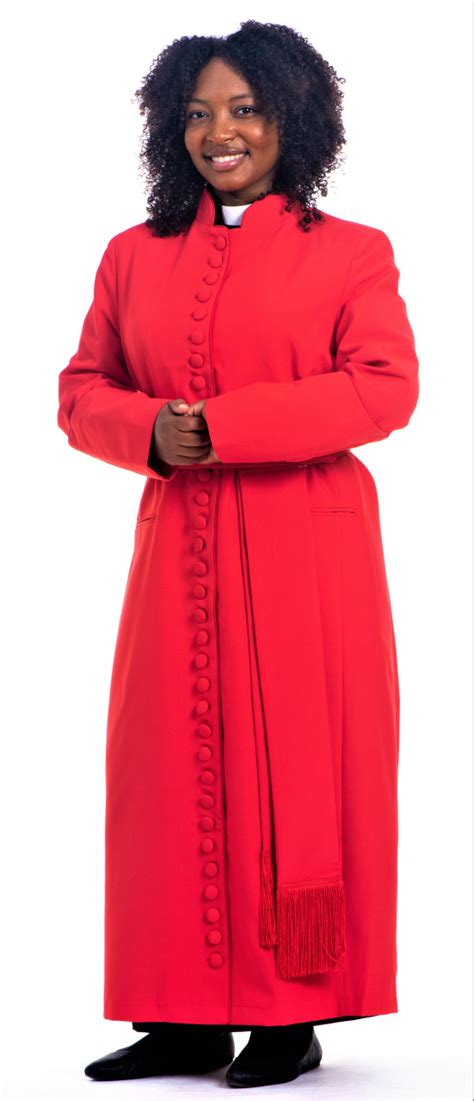33 Button Roman Cassock And Cincture Set In Red Ladies Clergy Robe