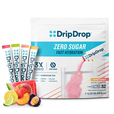 Buy Dripdrophydration Zero Sugar Variety Pack Electrolyte Drink Mix Hydration Powder Packets