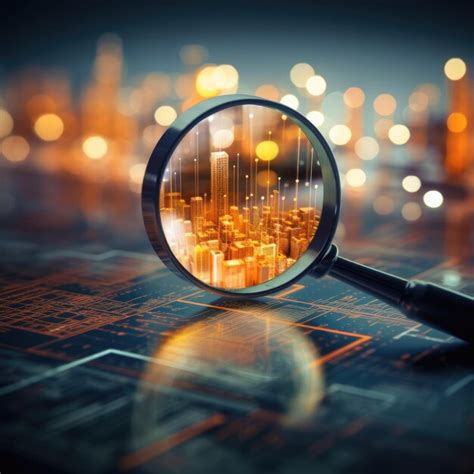 Premium Photo A Magnifying Glass Over A Data Base Showing Graphs