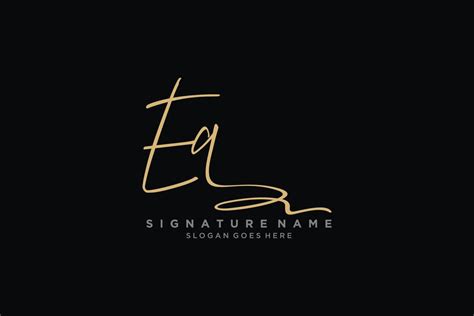 Initial EQ Letter Signature Logo Template Elegant Design Logo Sign