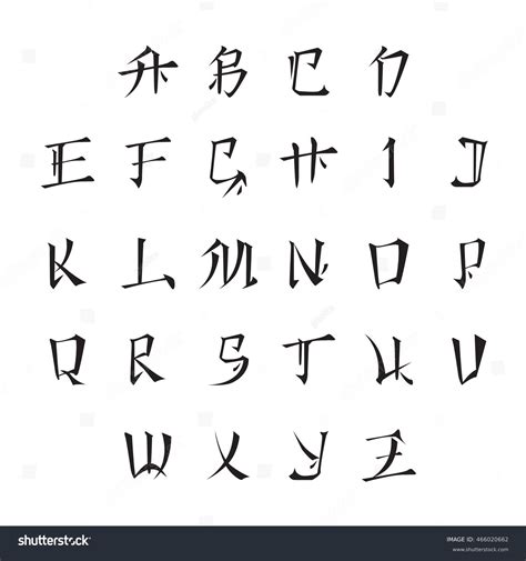 Calligraphy Alphabet Chinese Alphabet Letters