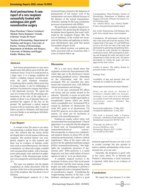 Pdf Acral Perineurioma A Case Report Of A Rare Neoplasm Successfully