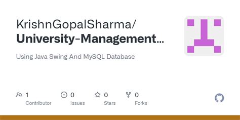 GitHub KrishnGopalSharma University Management System Using Java Swing And MySQL Database