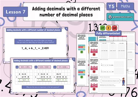 Year Decimals Part Adding Decimals With A Different Number Of Decimal Places Lesson