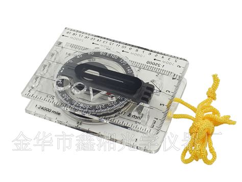 折叠式透明亚克力地图指南针多功能测量刻度尺比例尺指北针带挂绳 阿里巴巴
