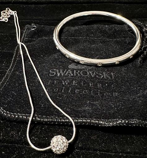 Swarovski Crystal Bangle And Necklace Set Property Room