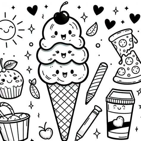 Explore Delightful Food And Drink Coloring Book Pages For Creative Fun