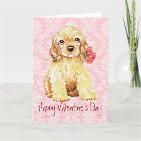 Valentine Rose Cocker Holiday Card Zazzle