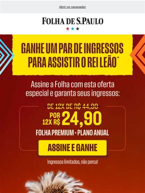 Livraria Da Folha 🦁 Ganhe 1 Par De Ingressos Rei Leão O Musical