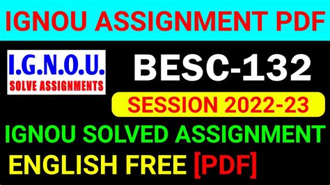 BESC 132 Solved Assignment 2022 23 In English BESC 132 Solved
