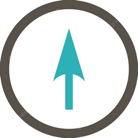 Rounded Vector Icon Of Flat Grey And Cyan Colored Yaxis Arrow Vector