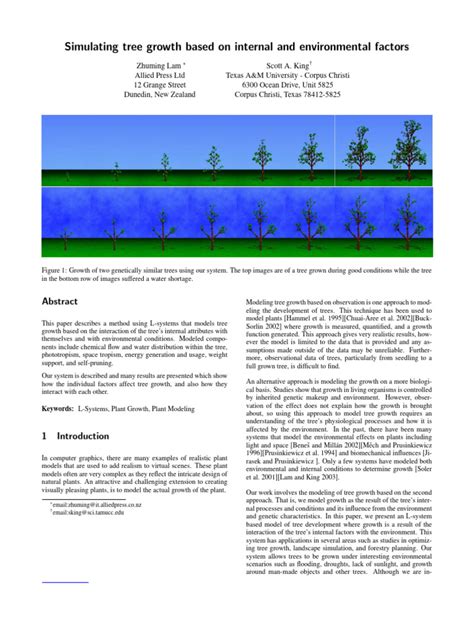 simulating tree growth based on internal and environmental factors