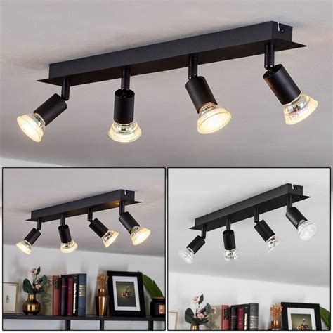 Hofstein Deckenleuchte Buti Moderne Deckenlampe Aus Metall In Schwarz