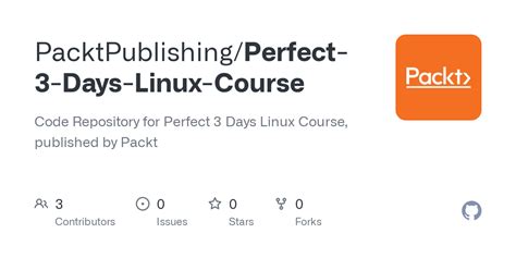 Github Packtpublishing Perfect Days Linux Course Code Repository