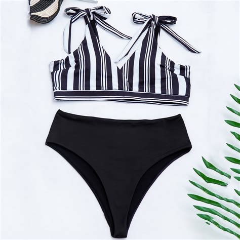 Womens Two Piece Print Sexy Split Swimsuit Bikini Swimsuit Beachwear