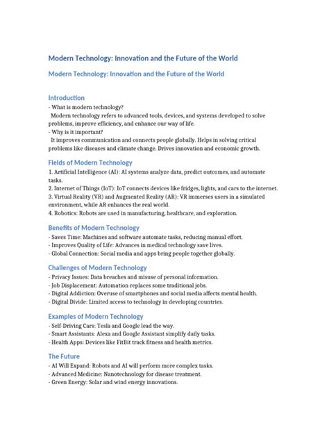 Modern Technology Document Pdf