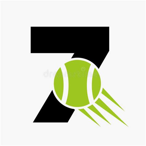 Letter 7 Tennis Logo Concept With Moving Tennis Ball Icon Tennis