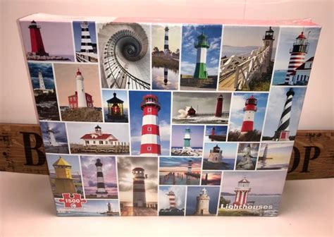 Re Marks Lighthouses 1500 Piece Rare 24x33 Jigsaw Puzzle Mini