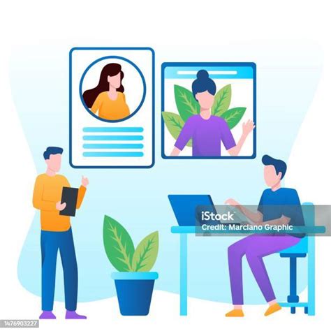 화상 회의 그림입니다 동료와 함께 컴퓨터 화면을 보는 사람들 화상 회의 및 온라인 모임 작업 영역 벡터 페이지 교사 교육 관련 직업에 대한 스톡 벡터 아트 및 기타 이미지