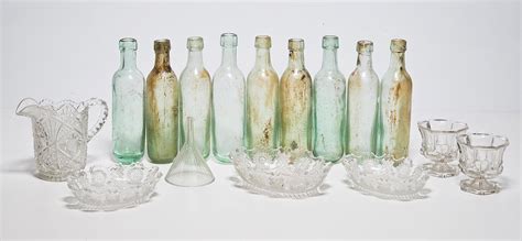 Lot Collection Of Vintage Glass Bottles