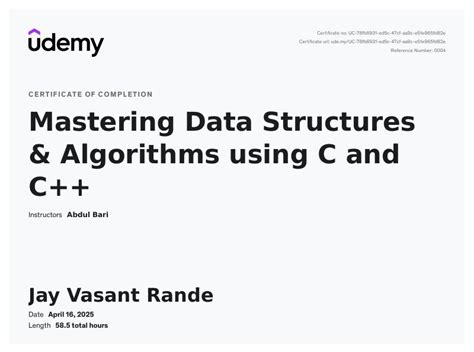 Datastructures Algorithms Cpp Programming Dsa Udemy Jay Rande