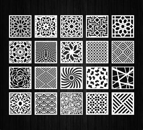 80 Decorative Square Vector Art Panels Dxfaisvgepsdwg Etsy