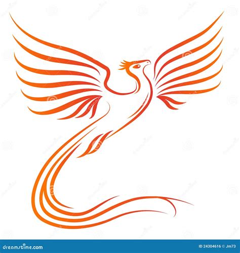 Phoenix Bird Silhouette Stock Vector Illustration Of Freedom 24304616