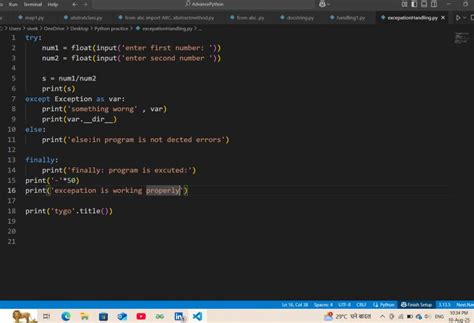 Exception Handling With Try Except Else Finally Taking