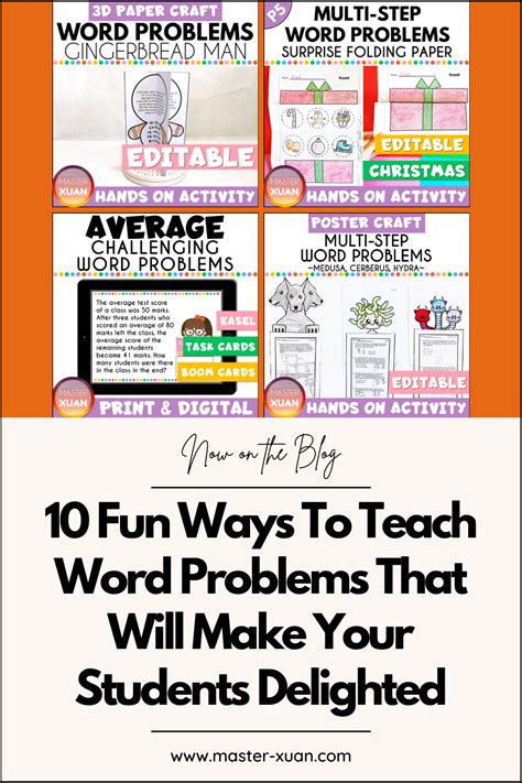 Fun Ways To Teach Word Problems That Will Make Your Students Delighted Master Xuan