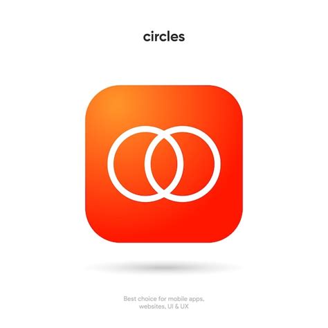 premium vector circle outline black single icon merge circles symbol
