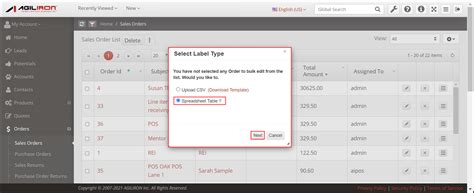 Bulk Edit Sales Order List View