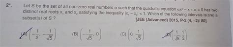 Let S be the set of all non zero real numbers α such that the quadrat
