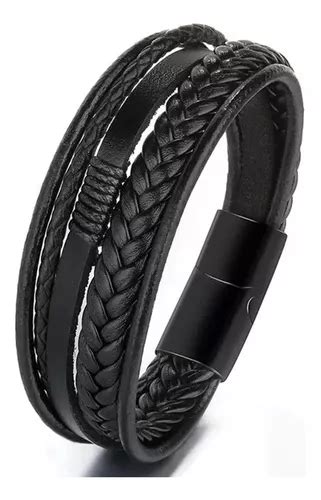Pulsera Manilla Hombre Mujer Cierre Magn Tico Cuero Urbana