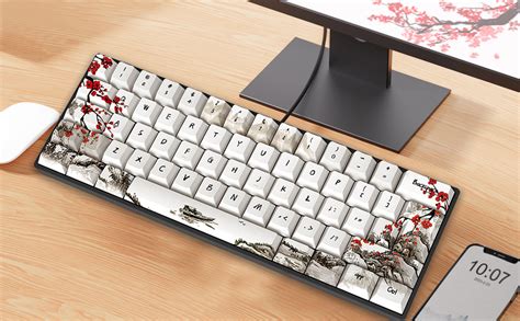 Jsjt Custom Keycap Set Keycaps 60 Percent Plum Blossom Key Caps Pbt Dye Sublimation