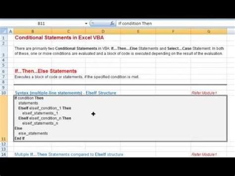 If Then Else Multiple Line Statements In Excel VBA Nesting ElseIf