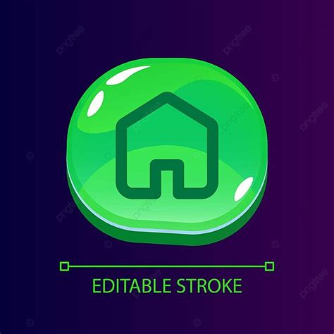 linear icon glossy ui button on home page vector flat structure home