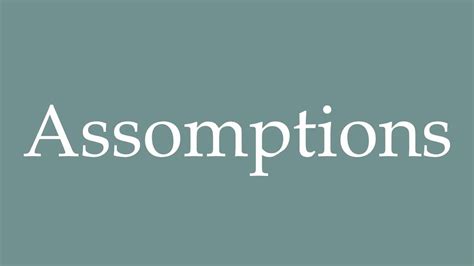 How To Pronounce Assomptions Correctly In French Youtube
