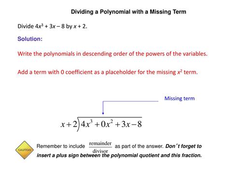 PPT Dividing Polynomials PowerPoint Presentation Free Download ID