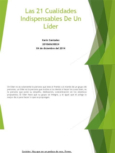 Las 21 Cualidades Indispensables De Un Lider Pdf
