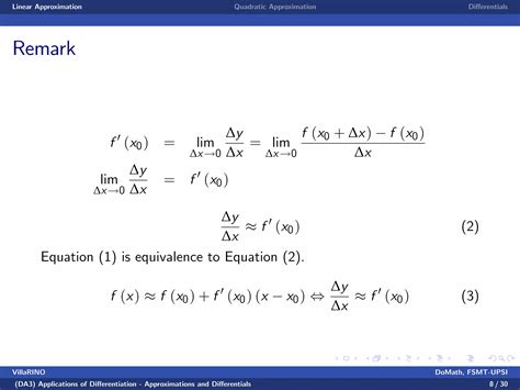 benginning calculus lecture notes 8 linear quadratic approximation ppt