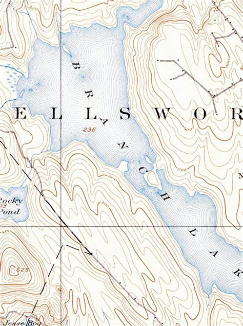 1900 Topo Map Of Orland Maine Ellsworth Branch Lake Etsy