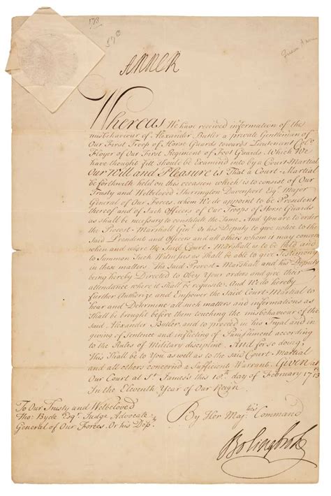 Lot 245 Anne 1665 1714 Document Signed Anne R
