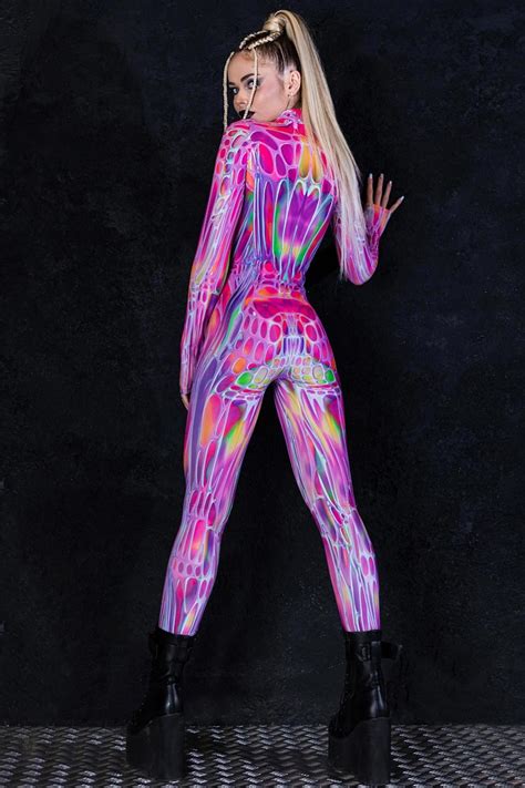 Pink Morph Cyber Costume For Halloween Devil Walking